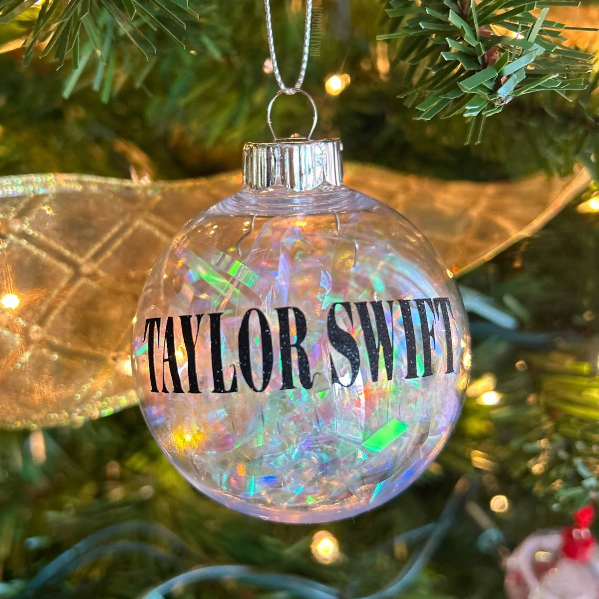 Taylor Swift Glitter Ornament | Confetti | Plastic: Black Glitter Lett ...